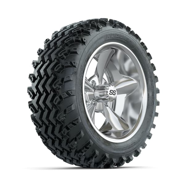 GTW Godfather Chrome 14 in Wheels with 23x10.00-14 Rogue All Terrain T ...