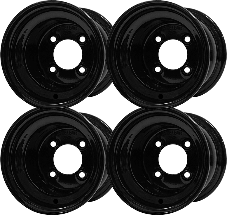 SGC 8″ Black Steel Wheels (SET OF 4) | Golf Cart Geeks