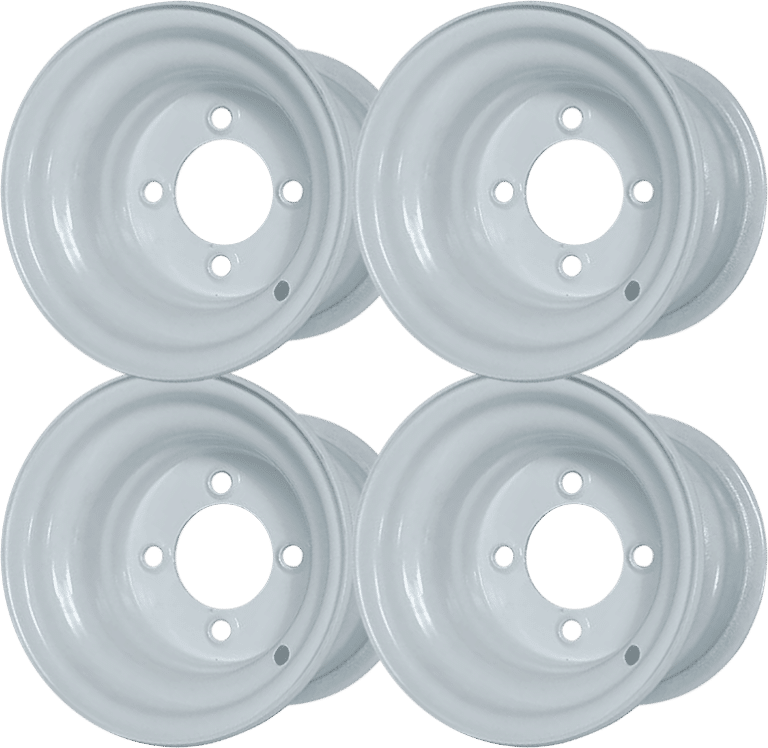 SGC 8″ White Steel Wheels (SET OF 4) | Golf Cart Geeks