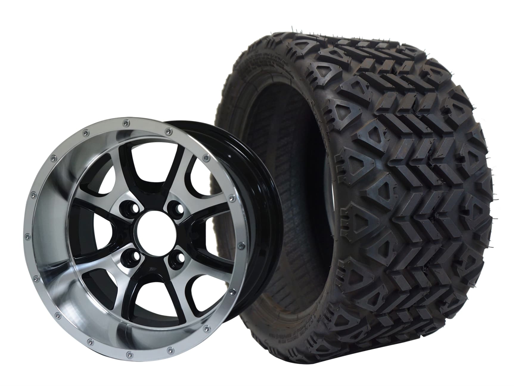SGC 12" Predator Machined/Black Wheel - Aluminum Alloy / STEELENG 18"x ...
