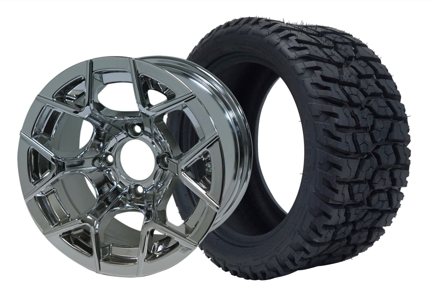 SGC 12" Rally Chrome Wheel - Aluminum Alloy / STEELENG 215/40-12 GATOR ...