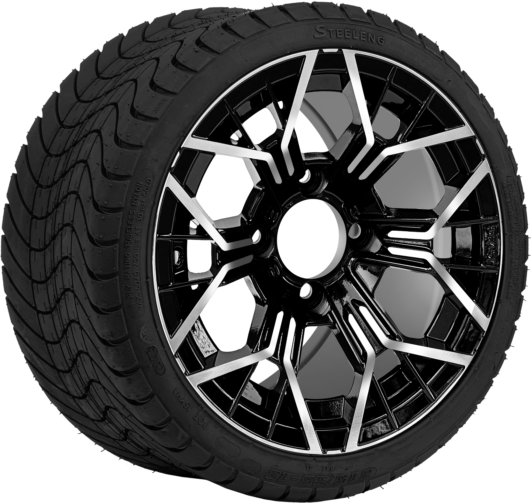 SGC 12 " Mantis Machined/Black Wheel - Aluminum Alloy / STEELENG 215/3 ...