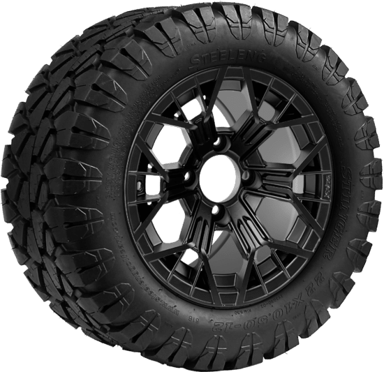 SGC 12 " Mantis Matte Black Wheel - Aluminum Alloy / STEELENG 22 "x10 ...