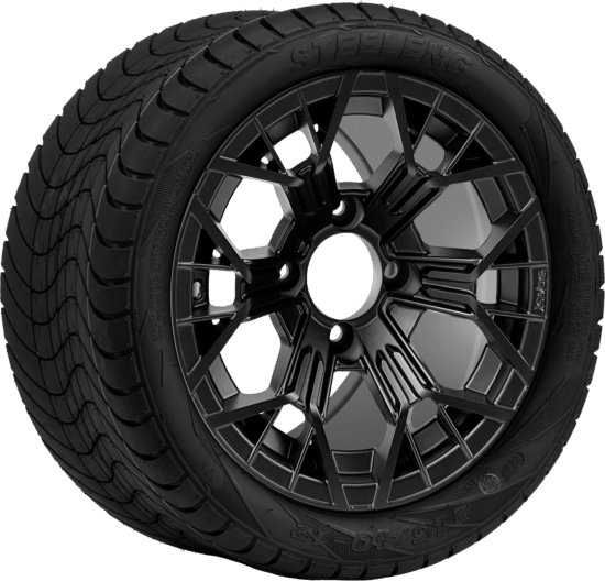 SGC 12 " Mantis Matte Black Wheel - Aluminum Alloy / STEELENG 215/40-1 ...