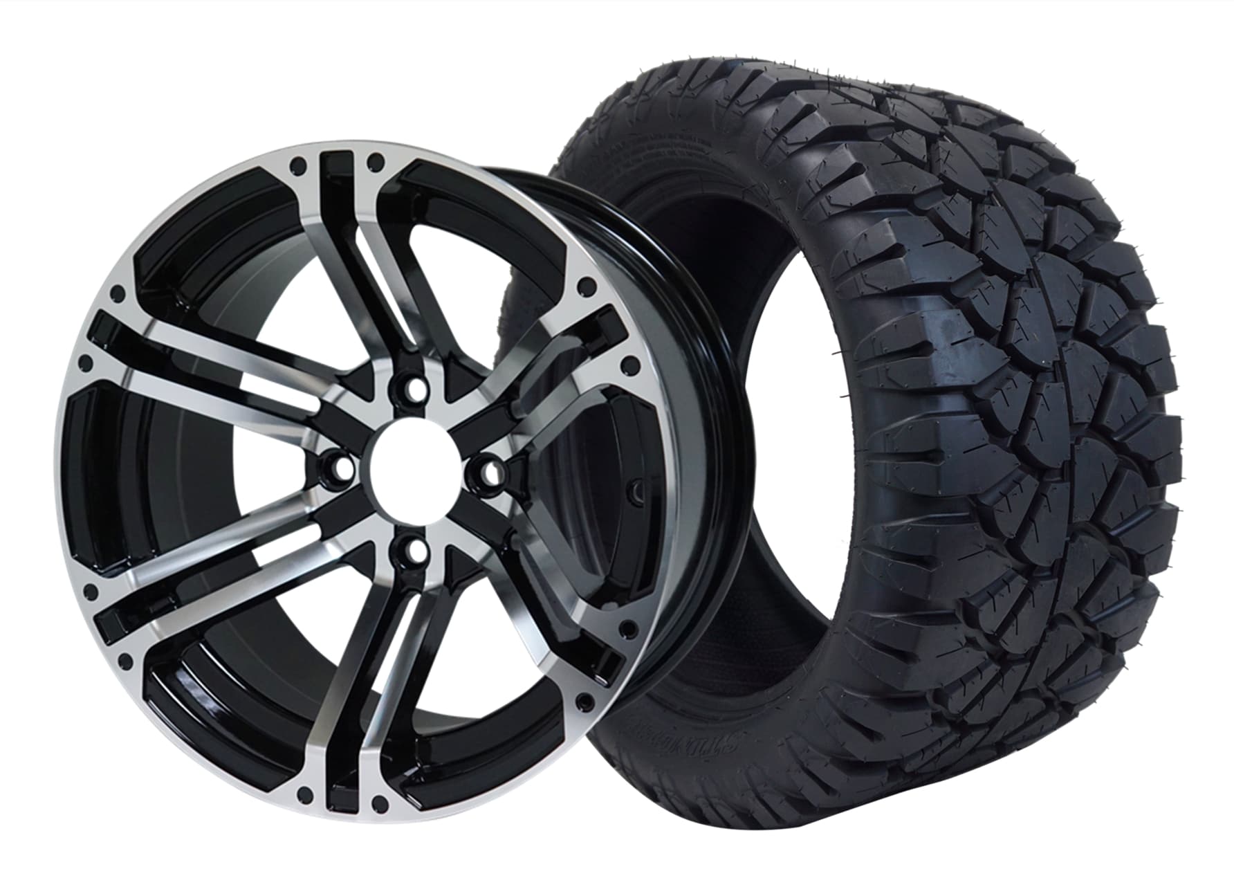 SGC 14" Terminator Machined Wheels & 23"x10.5" STINGER AT Tires