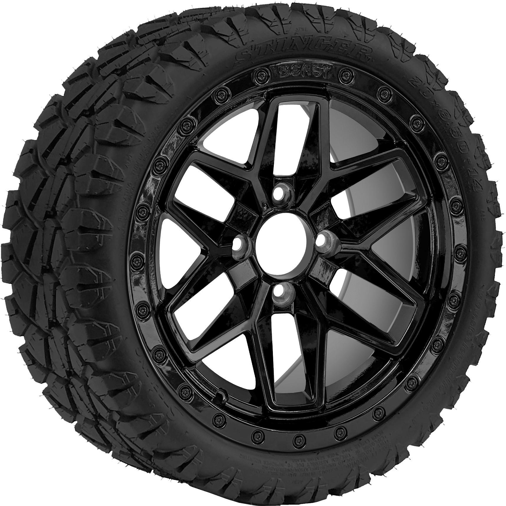 SGC 14 " Black Widow Wheel / STEELENG 20 "x8.5 "-14 " STINGER AT Tire ...