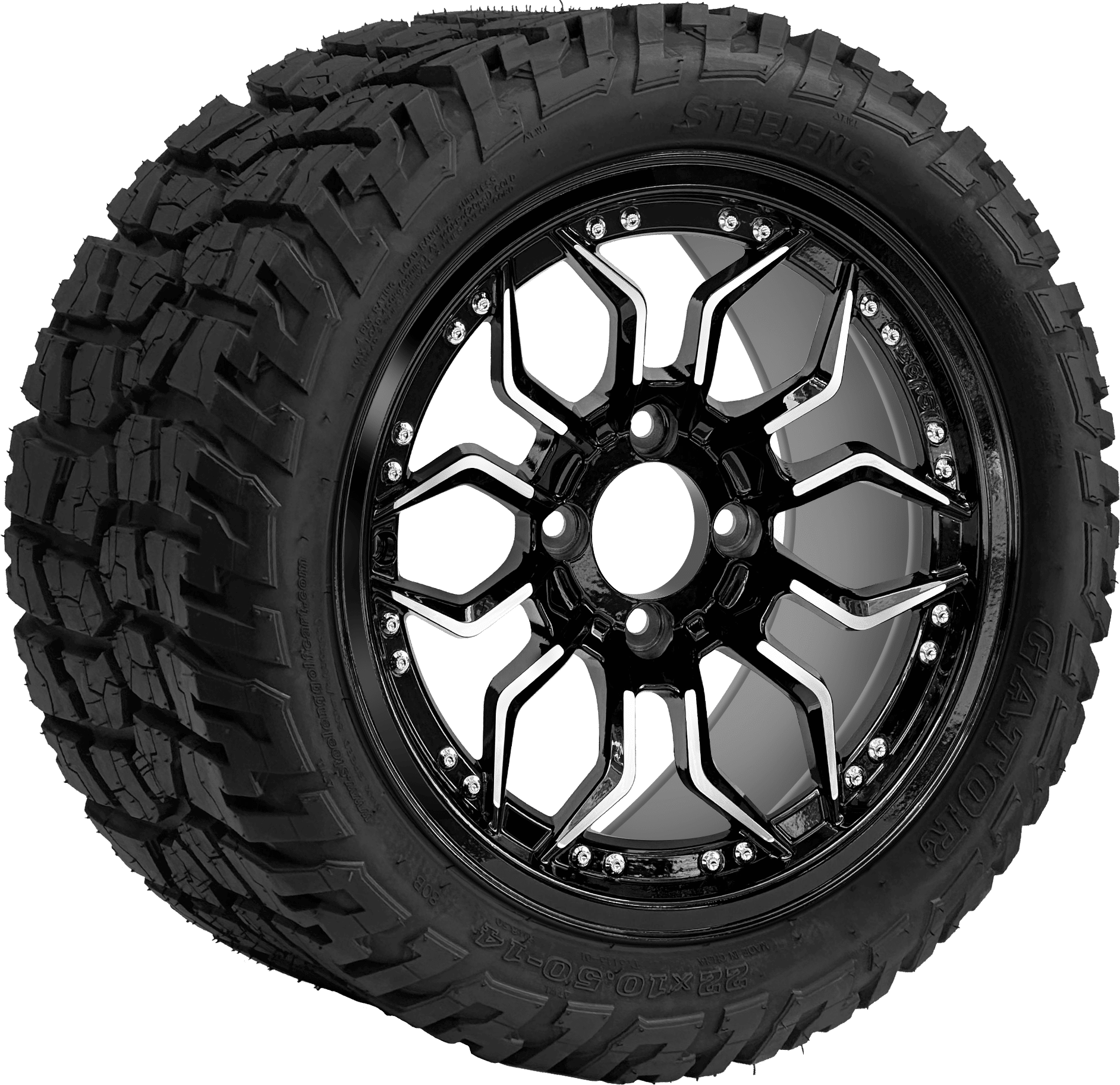 SGC 14 " Scorpion Machined Black Wheel - Aluminum Alloy / STEELENG 22 ...