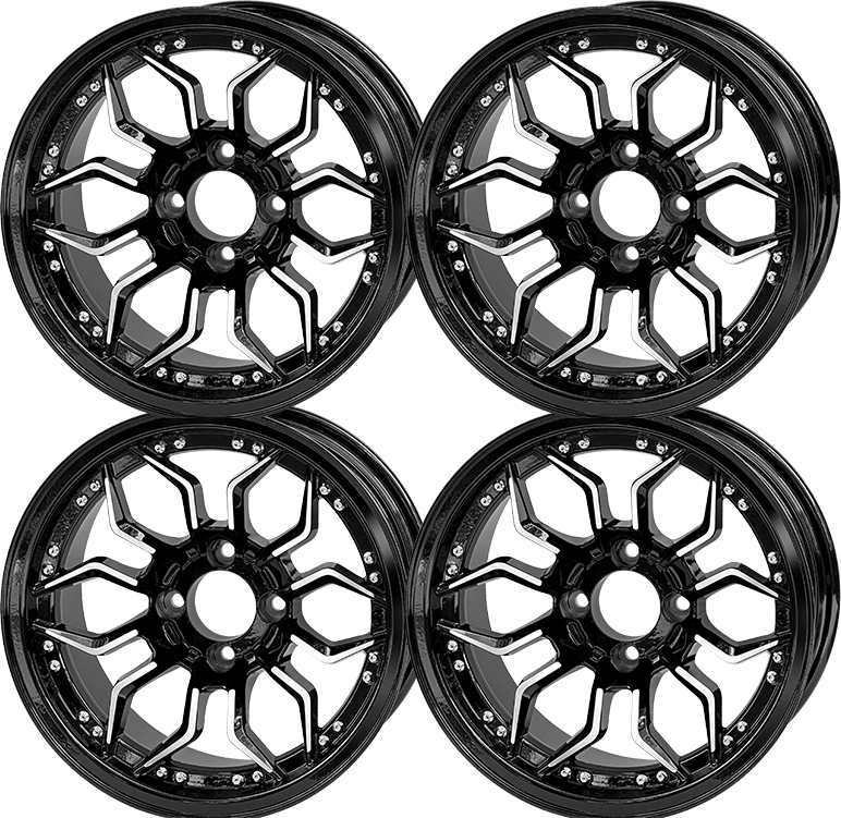 SGC 14″ Scorpion Machined/Black Wheel – Aluminum Alloy (SET OF 4 ...
