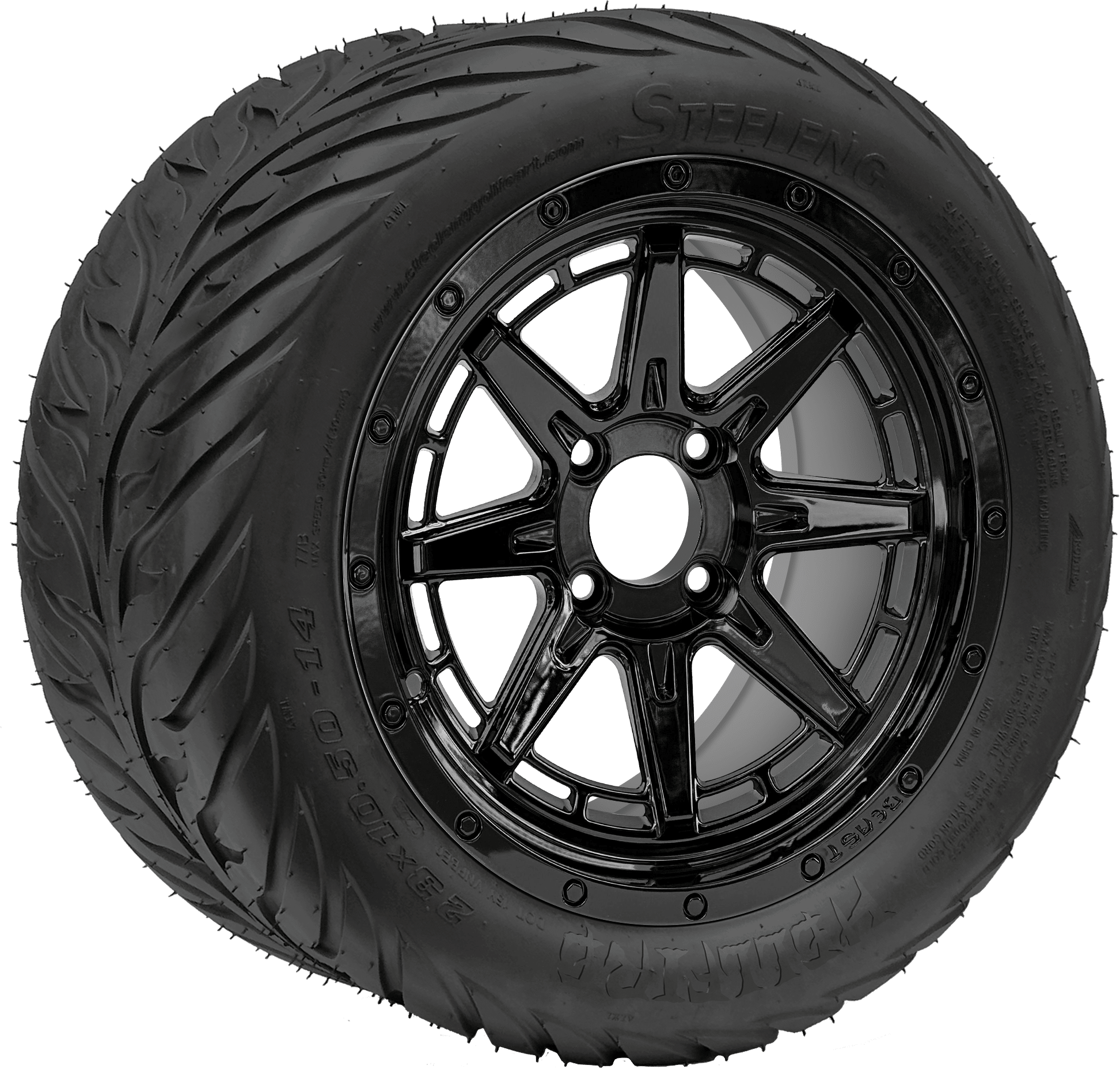 SGC 14 " Wolverine Glossy Black Wheel - Aluminum Alloy / STEELENG 23 ...