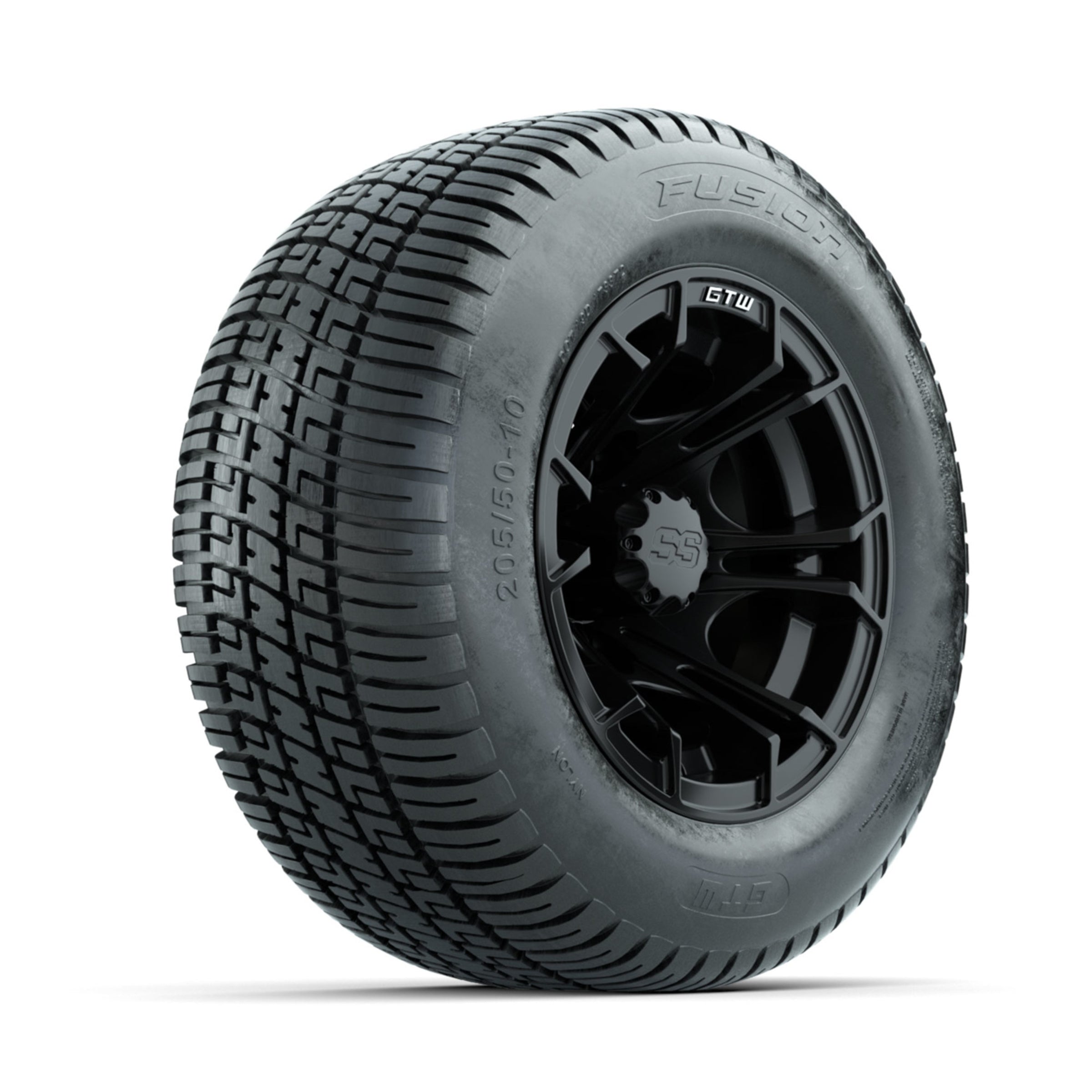 GTW Spyder Matte Black 10 in Wheels with 205/50-10 Fusion Street Tires ...