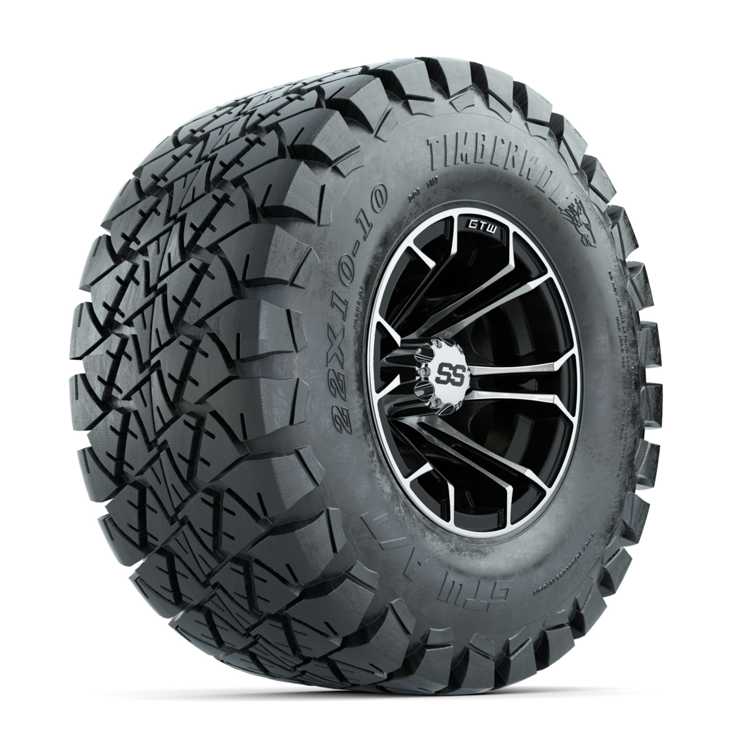 GTW Spyder Machined/Black 10 in Wheels with 22x10-10 Timberwolf All Te ...