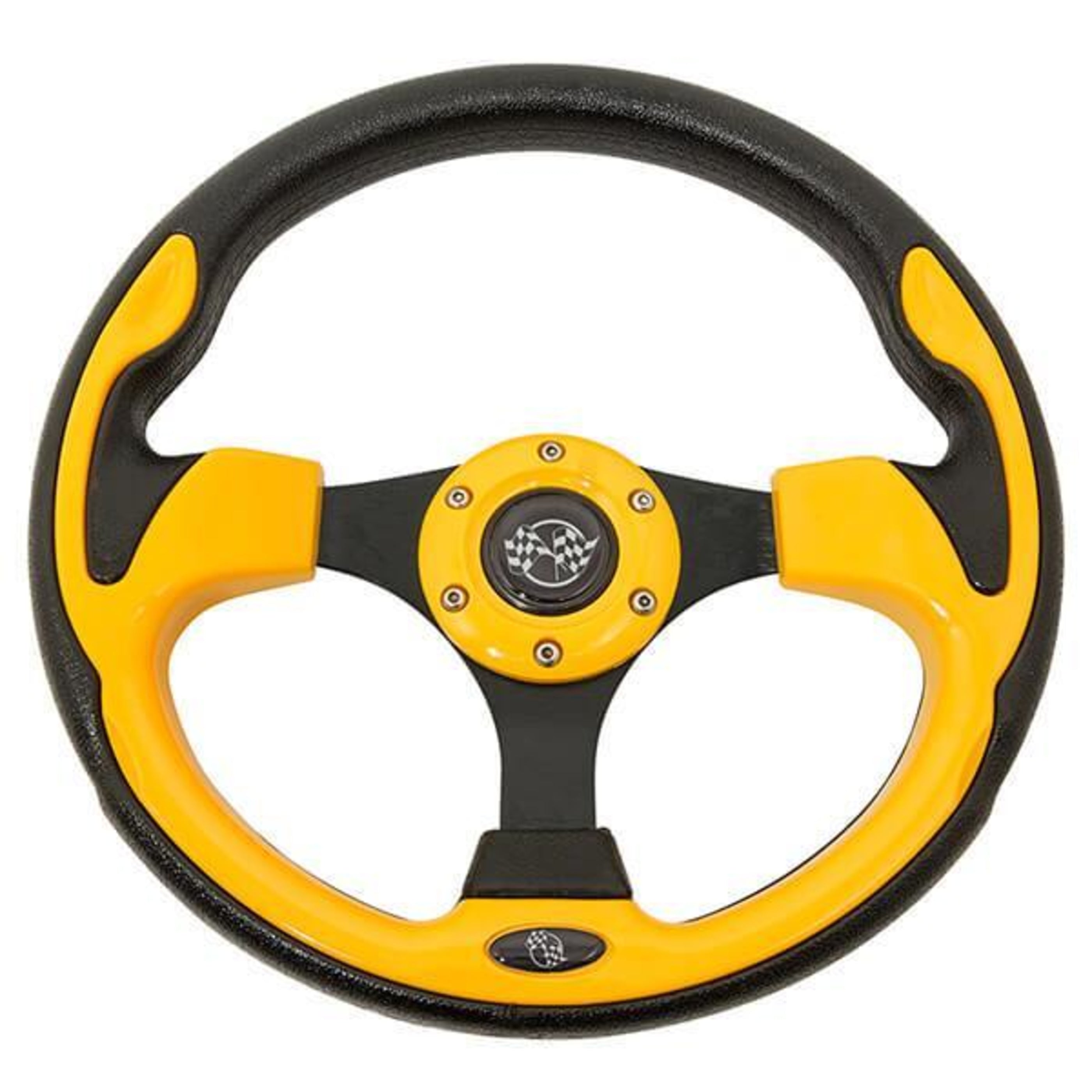 Yellow Rally Steering Wheel | Golf Cart Geeks