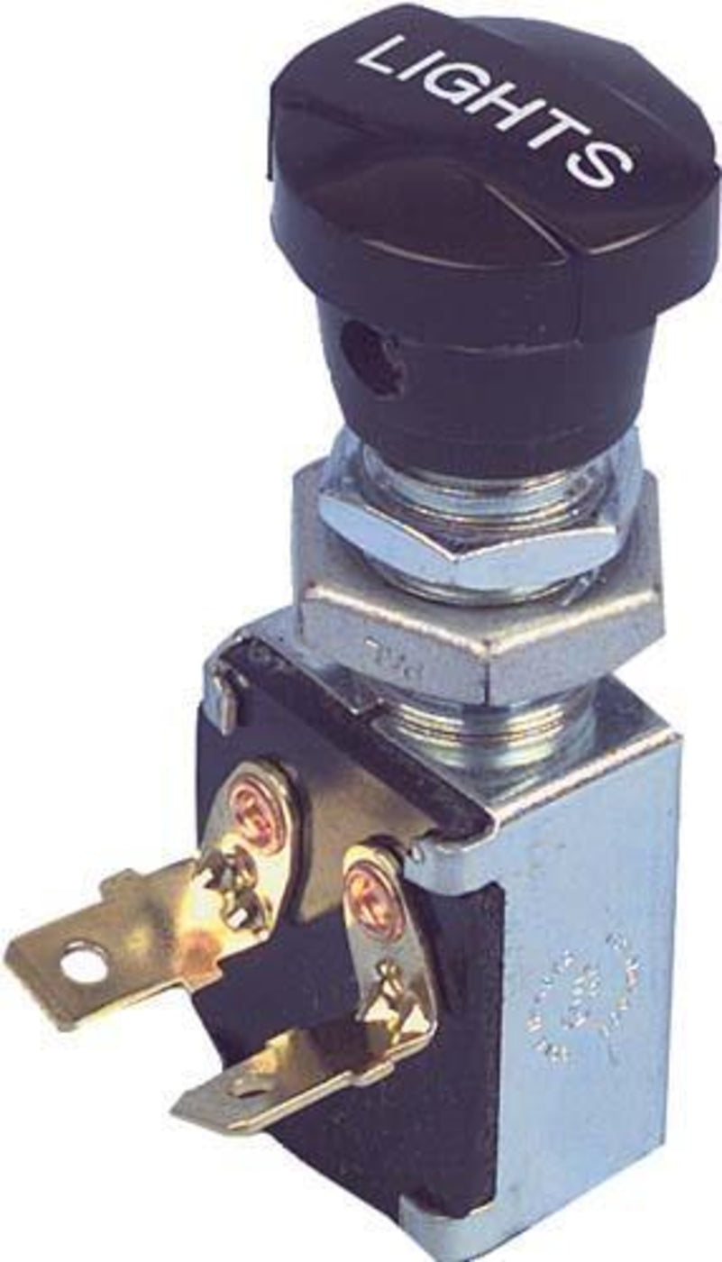 Push-Pull Light Switch With Two Male Spade Terminals | Golf Cart Geeks