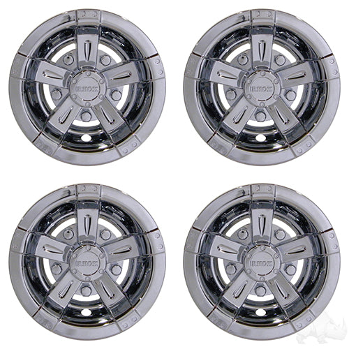 RHOX Golf Cart Wheel Cover - SET OF 4 - 10" Vegas Chrome | Golf Cart Geeks